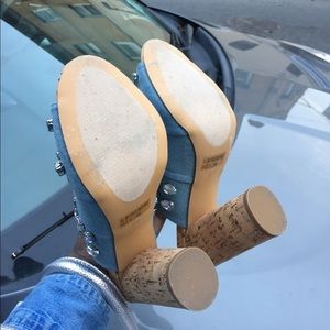 X2B Shoes | Shoes | Stunning Denim Style Open Toe Heels | Poshmark